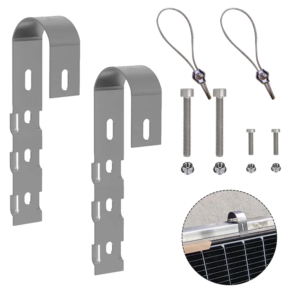 2pcs-set-Solar-Panel-Photovoltaic-Balcony-Bracket-Hook-Stainless-Steel ...