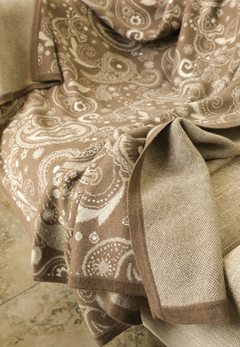 DHgate.com:Pure Cashmere Blanket, Custom Cashew Jacquard Knitted Throw ...