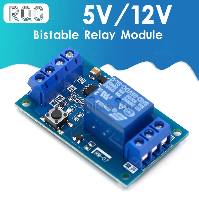 Bistable Relay Module 5V/12V Single Button Relay Module One Key Car ...