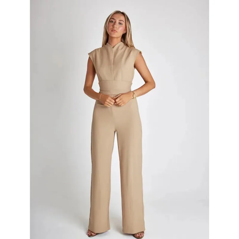 Loose-Sleeveless-High-Waist-Corset-Wide-Leg-Pants-Overalls-Onepieces ...