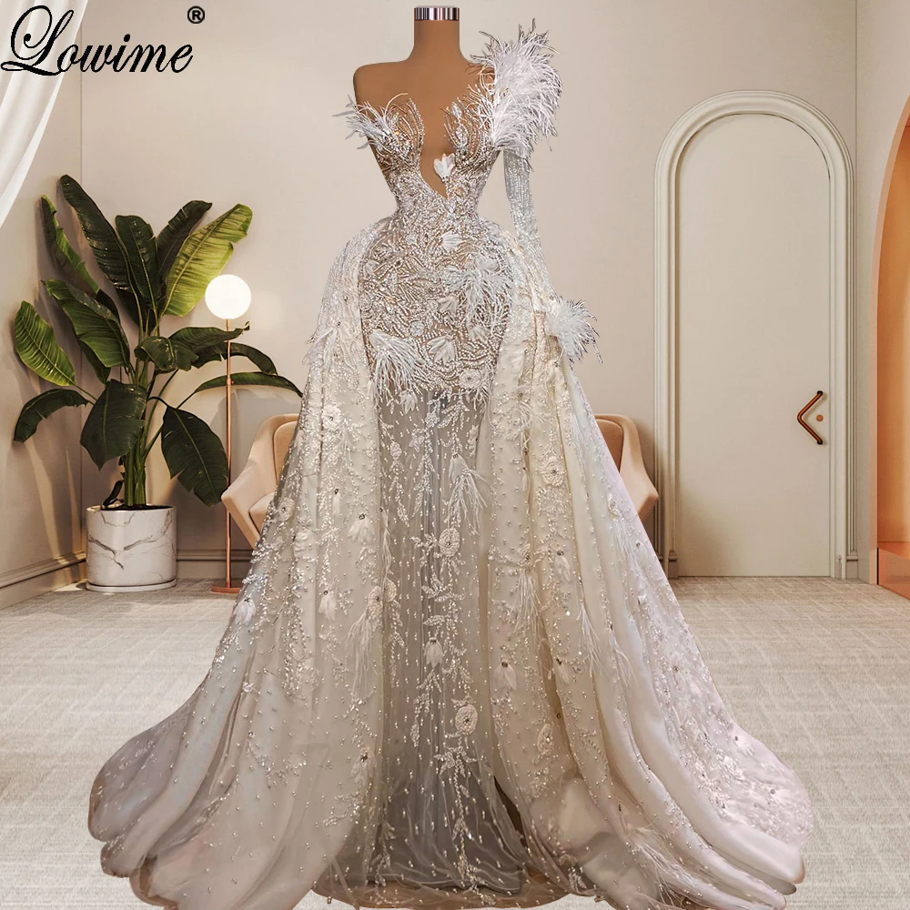 Ivory Special Celebrity Dresses With Detachable Train One Shoulder ...