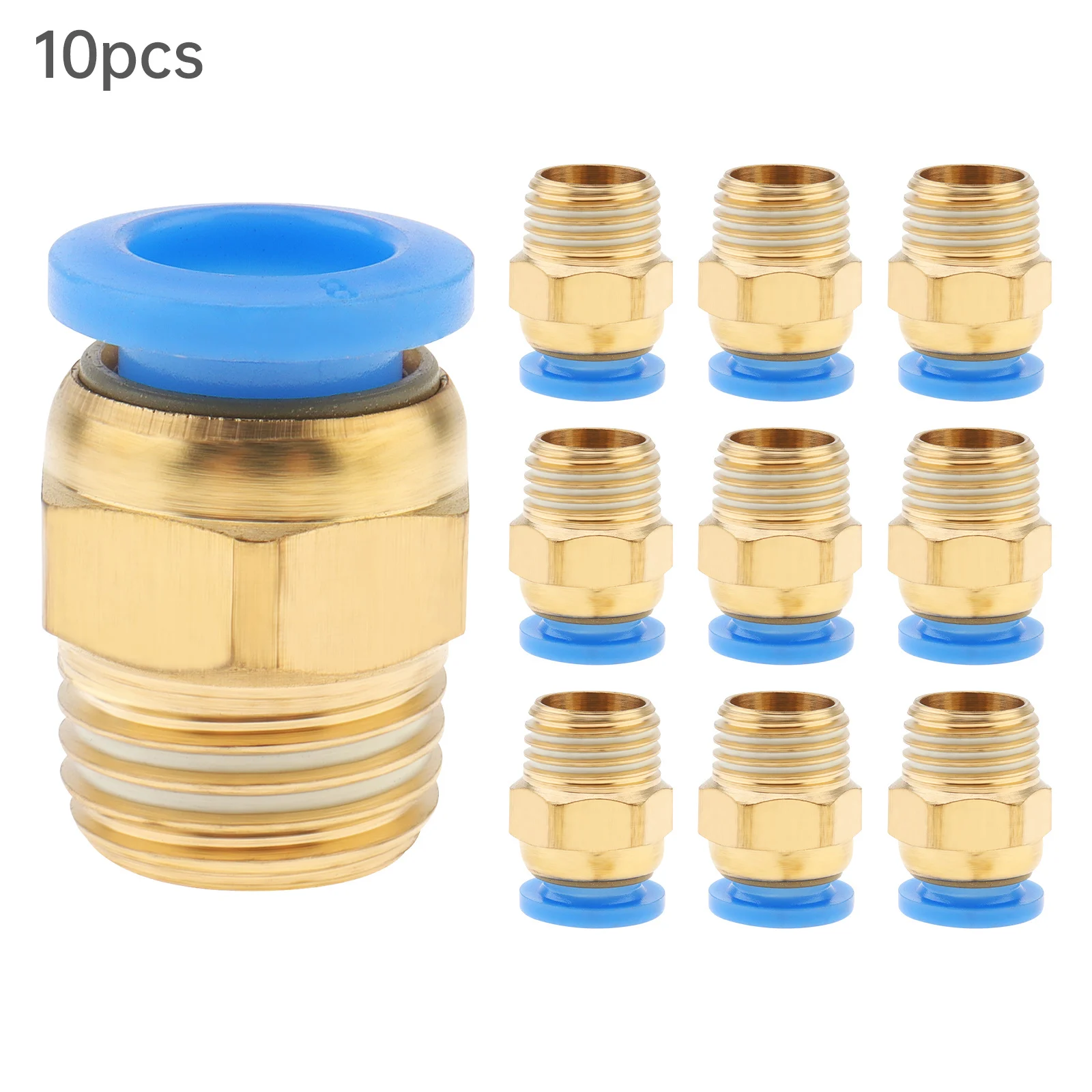 10pcs PC8-02 8mm Tube Outer 1/4inch G Thread Push to Connect Fittings ...