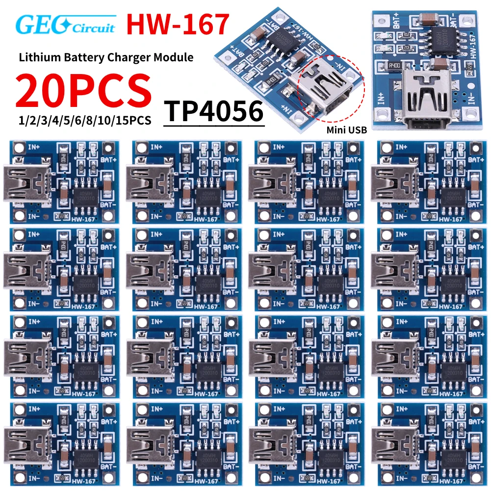 1-20PCS-TP4056-18650-Lithium-Battery-Charger-Module-Type-C-Micro-Mini ...