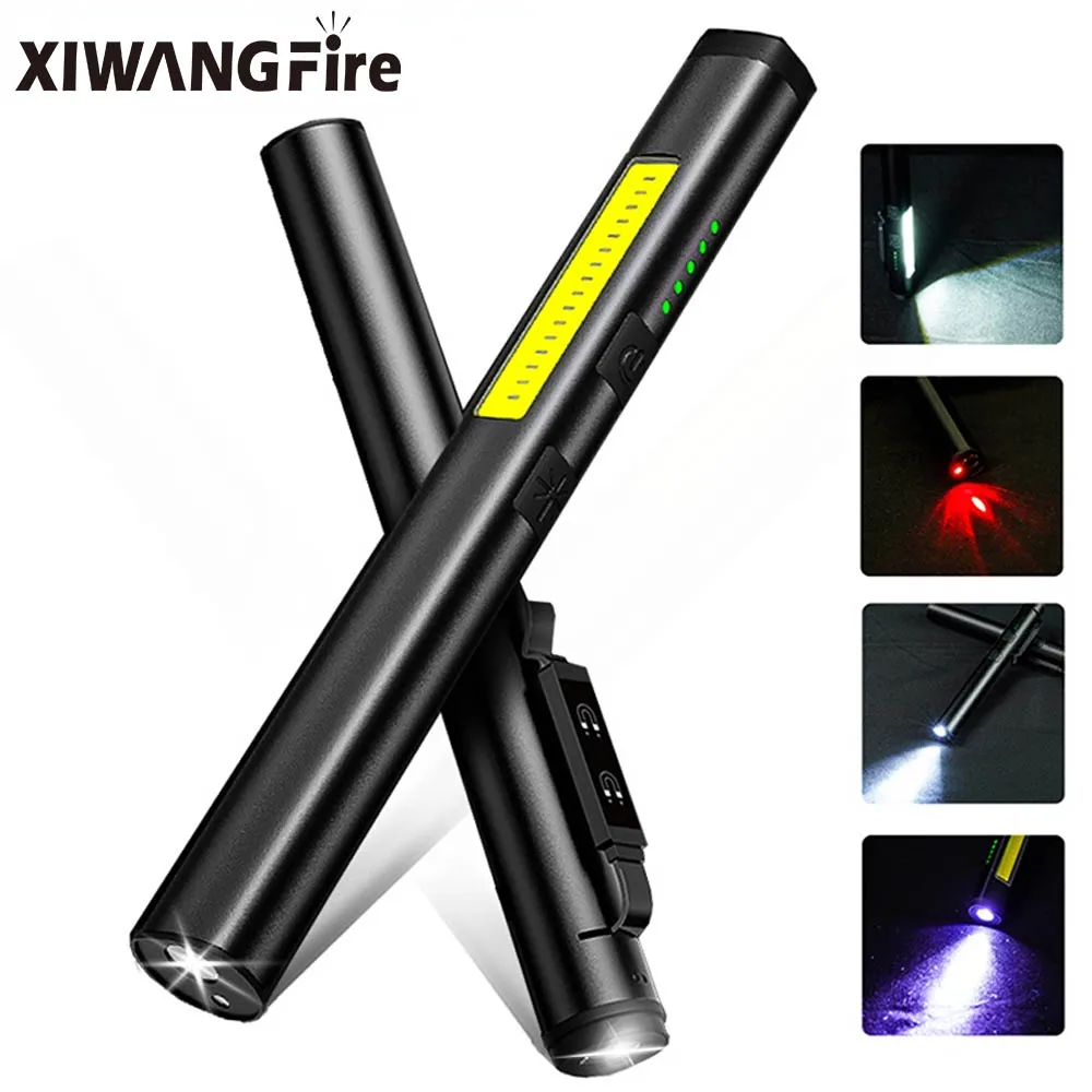 UV-Flashlight-Usb-Rechargeable-4-In-1-UV-LED-COB-Multifunctional-Mini ...