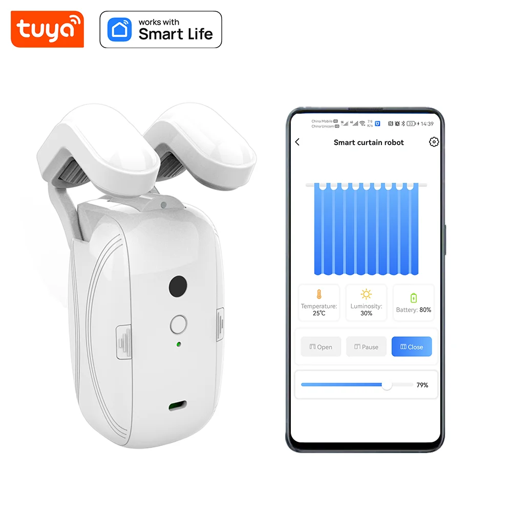 Tuya-Rob-Inteligente-Cortina-Roman-Rod-Track-Controle-App-Simples-Duplo ...