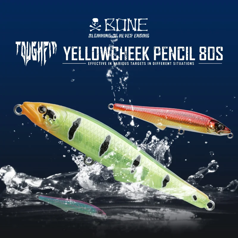 BONE-YELLOWCHEEK-PENCIL-80S-SINKING-14G-80mm-Lure-Long-Casting-Distance ...