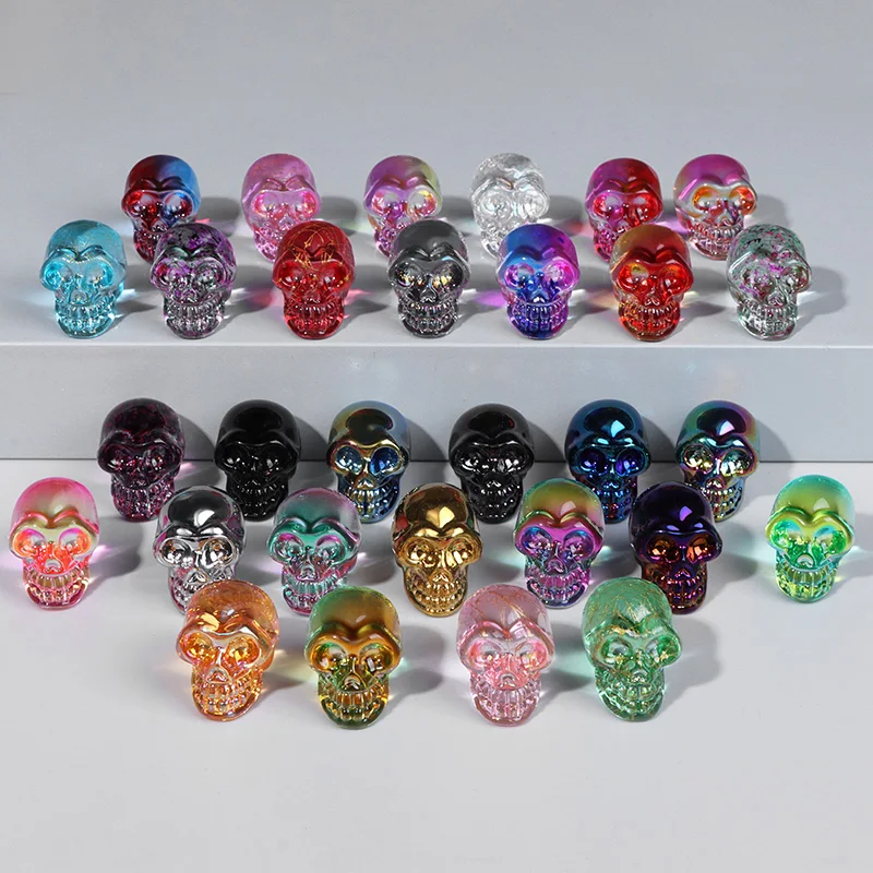 Colorful-Skull-Figurine-Gothic-Ornaments-Carved-Gradient-Glass-Crystal ...