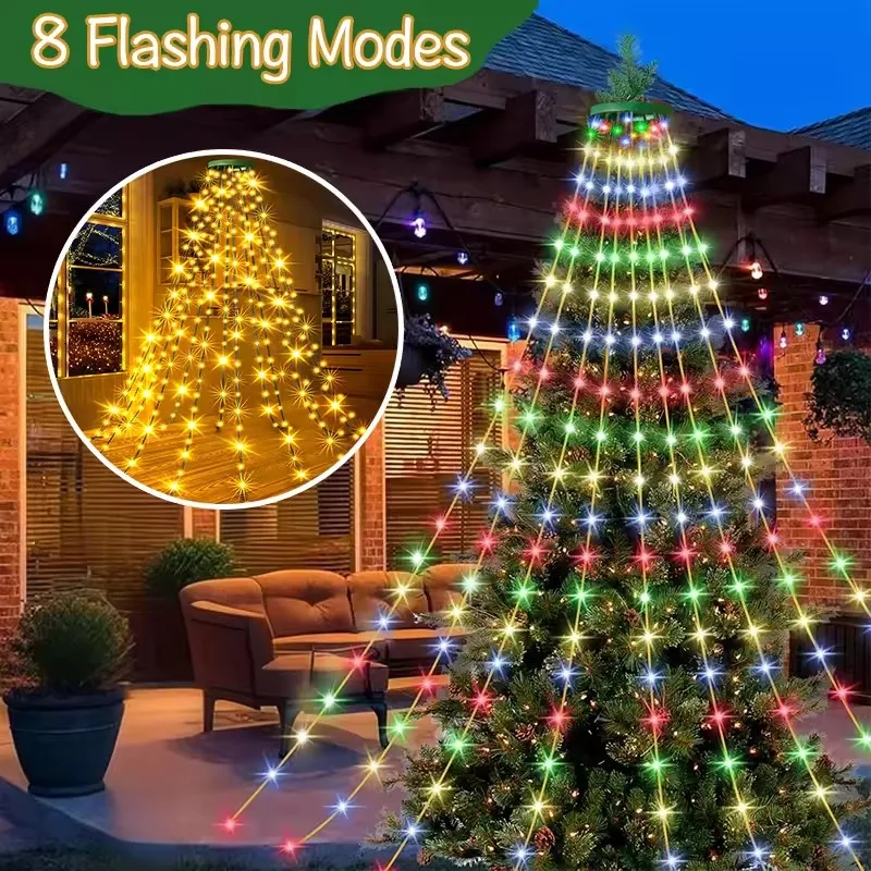1.5M/2M/3M LED Ring Christmas Tree Tops Lights Decoration Tree Lights ...