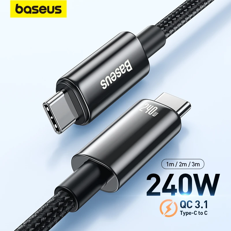 Baseus-Cables de carga superrápida PD 240W, tipo C a USB tipo C, Cable ...
