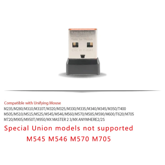 로지텍 마우스 키보드용 무선 동글 수신기 통합 USB 어댑터, MX M905 M510 M505 키보드 K400 용 6 개 장치 연결