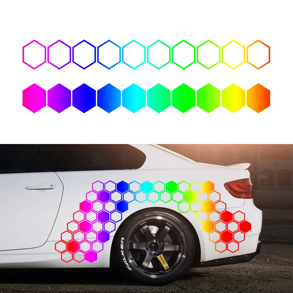 Fashionable-Honeycomb-Car-Stickers-Car-Side-Door-JDM-Sport-Competition ...