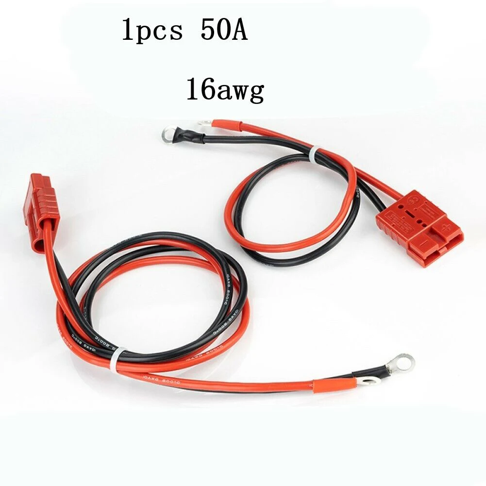 30/50/100CM 50A Plug Lead to Lug M8 Terminal Battery Charging Connector ...