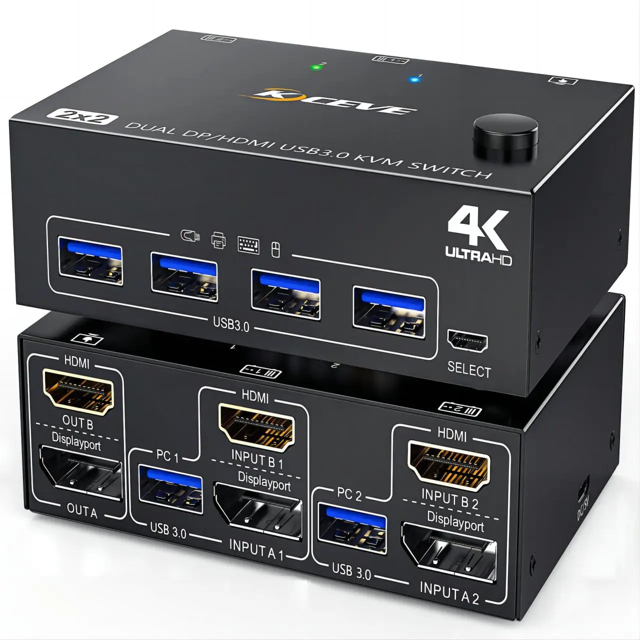 Interruptor-KVM-de-Monitor-Dual-USB-3-0-puerto-HDMI-Displayport-4K-60Hz ...