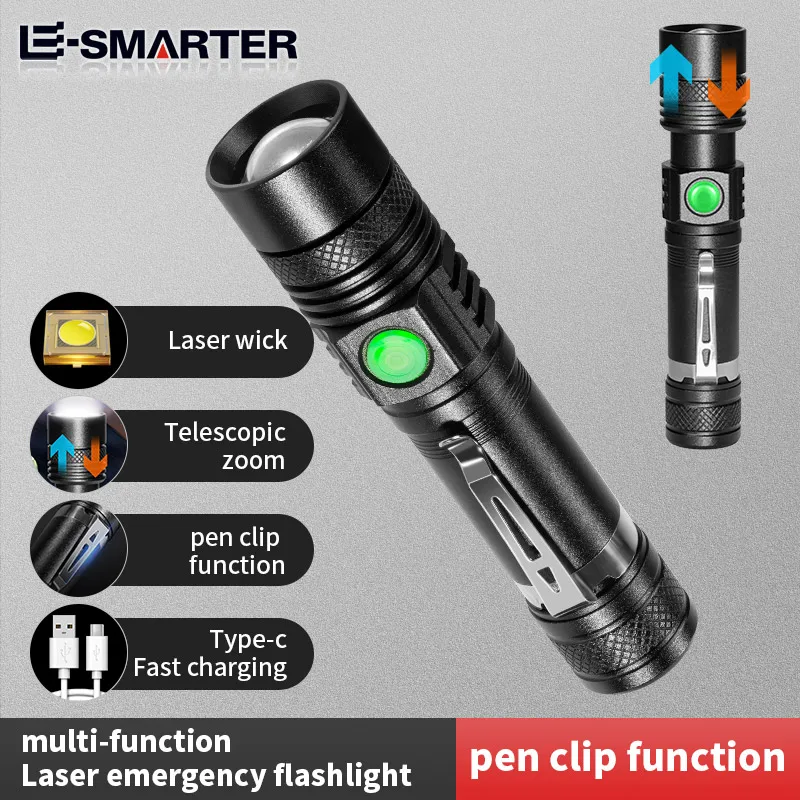 ESMARTER-U518-Flashlight-Rechargeable-Outdoor-Night-Running-Lighting ...