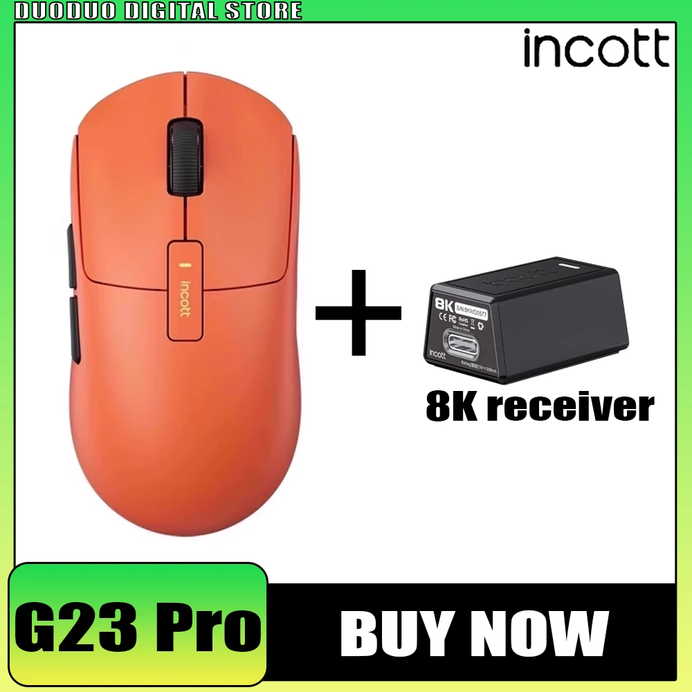 Incott-g23-pro-mouse-sem-fio-8k-modo-duplo-paw3950-sensor-troca-quente ...