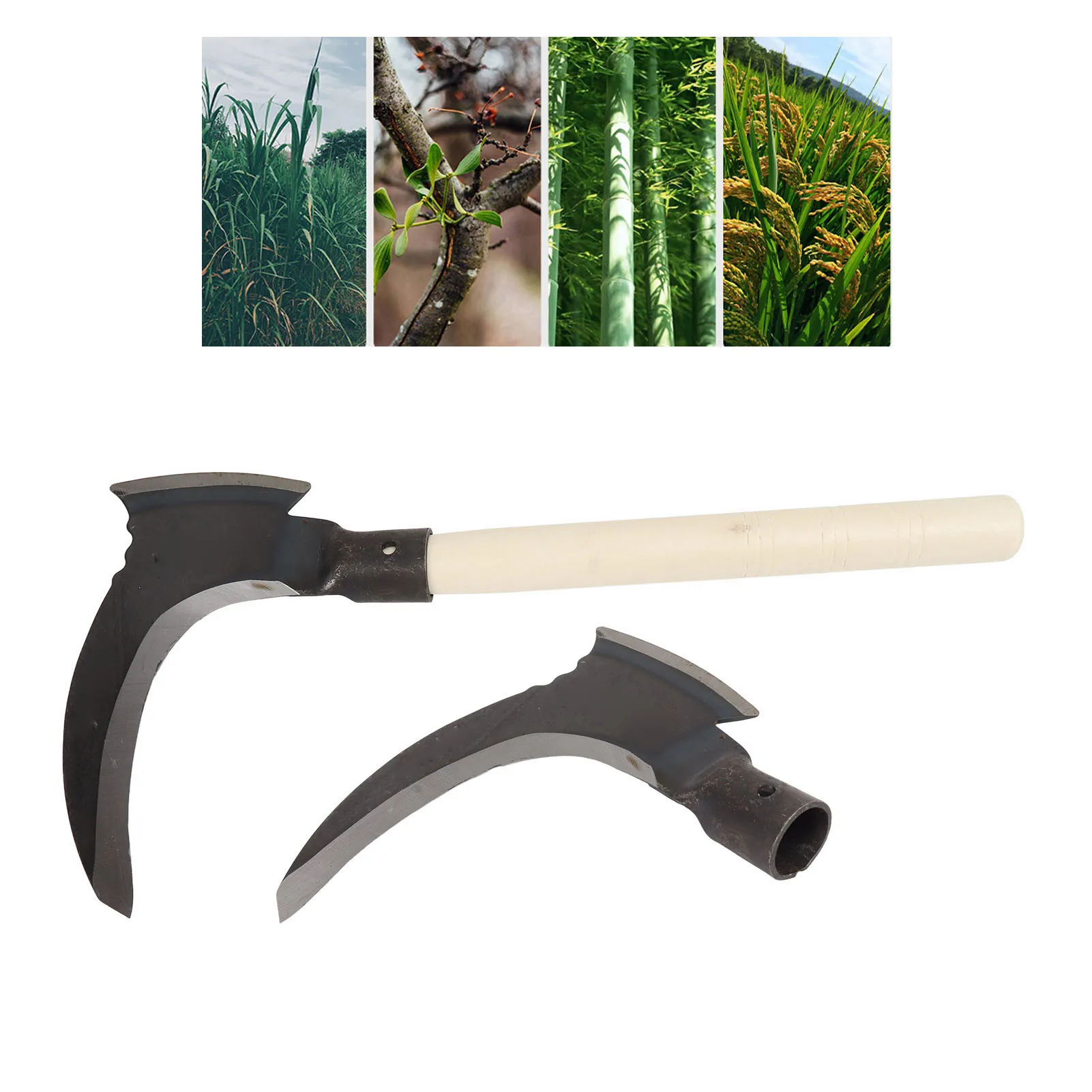 Handheld-Sickle-High-Manganese-Steel-Double-Scythe-Multifunctional ...