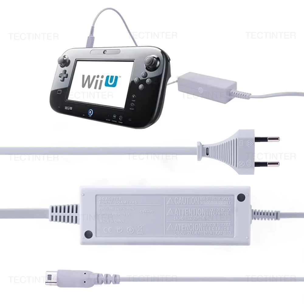AC Charger Adapter for Nintendo Wii U Gamepad Charging Cable Controller ...