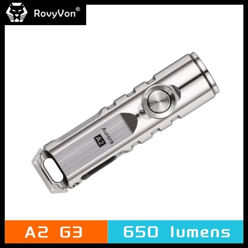 RovyVon A2-G3 650 Lumens Rechargeable EDC Keychain Flashlight with Big ...
