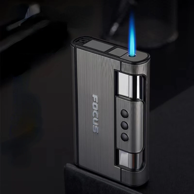 2-in-1-Automatic-Cigarette-Case-with-Lighter-Metal-Compression-Moisture ...