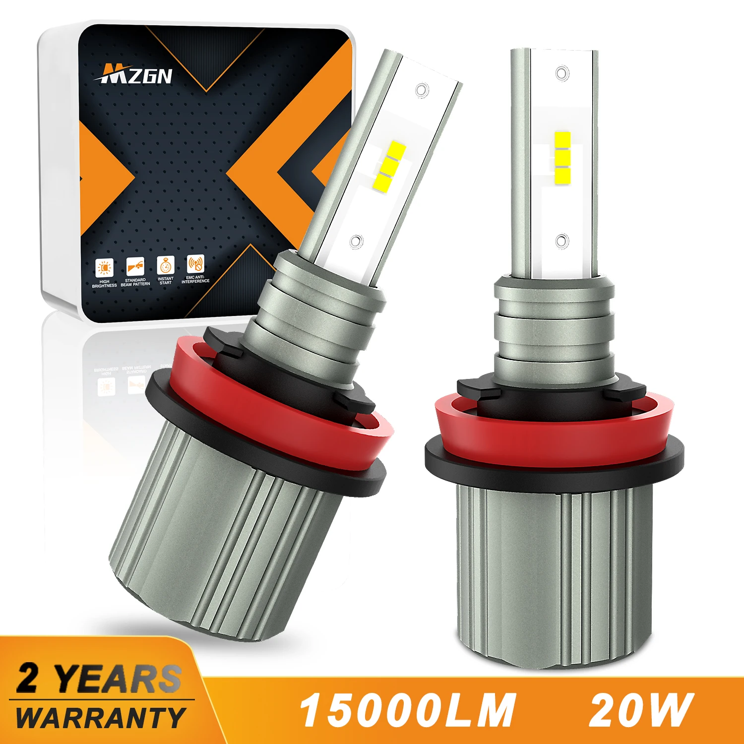 MZGN-2Pcs-Mini-headlights-H11-LED-Bulb-9006-H10-H4-H27-880-881-5202 ...
