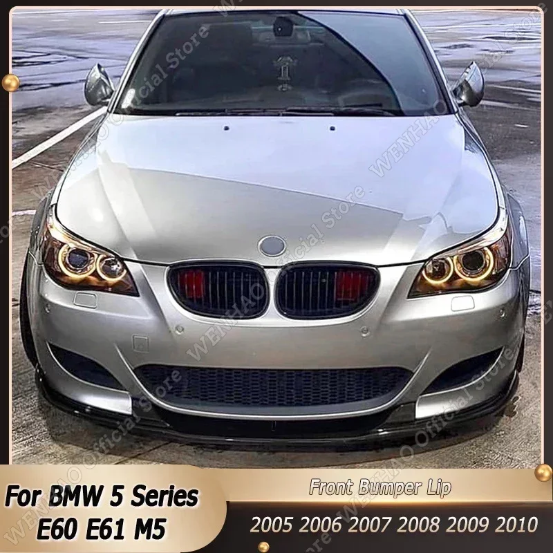 For-BMW-5-Series-E60-E61-M5-2005-2010-Front-Bumper-Lip-Splitter ...