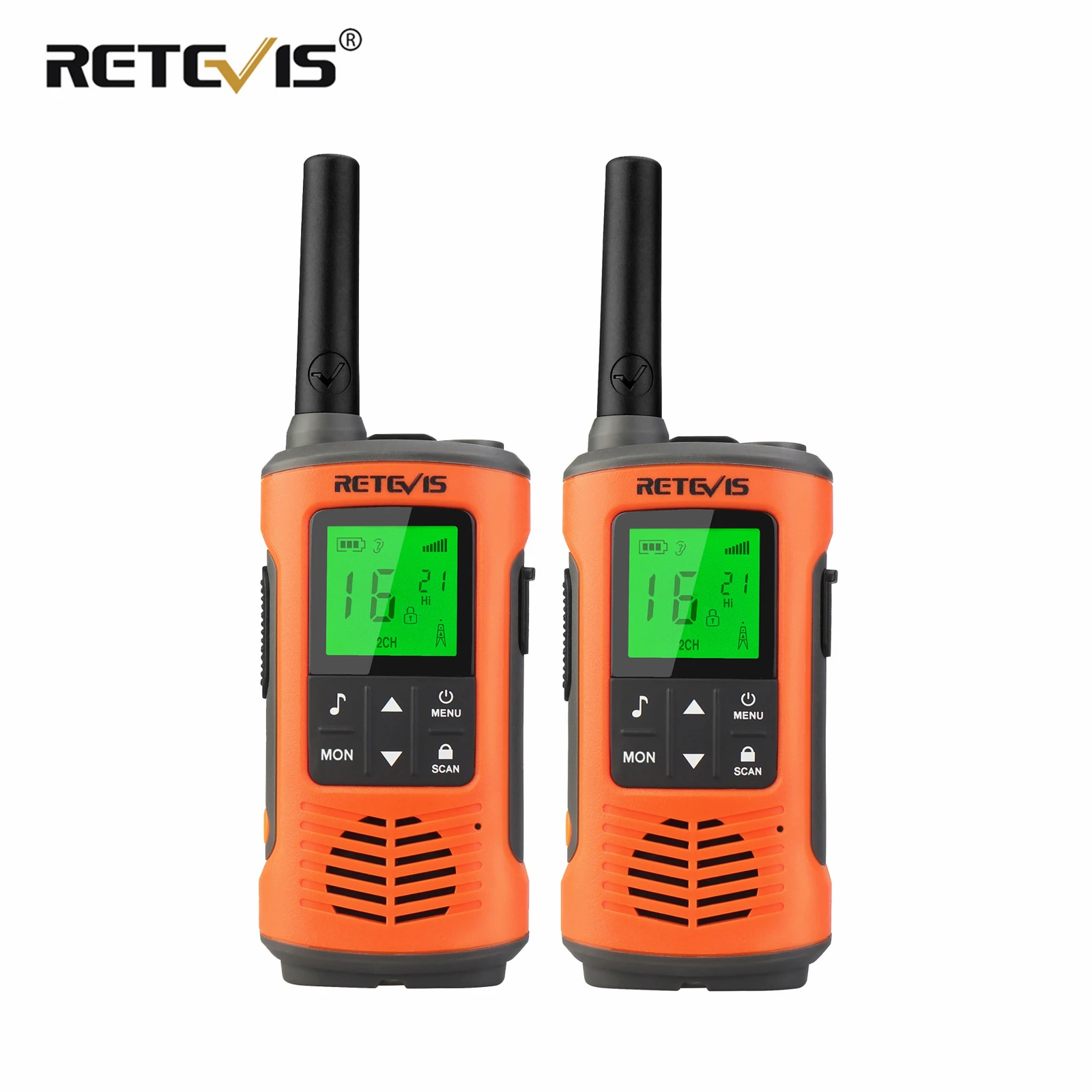Retevis Rt45 Walkie Talkie 2 Pcs Pmr446 Frs Two-way Radio Communicator ...