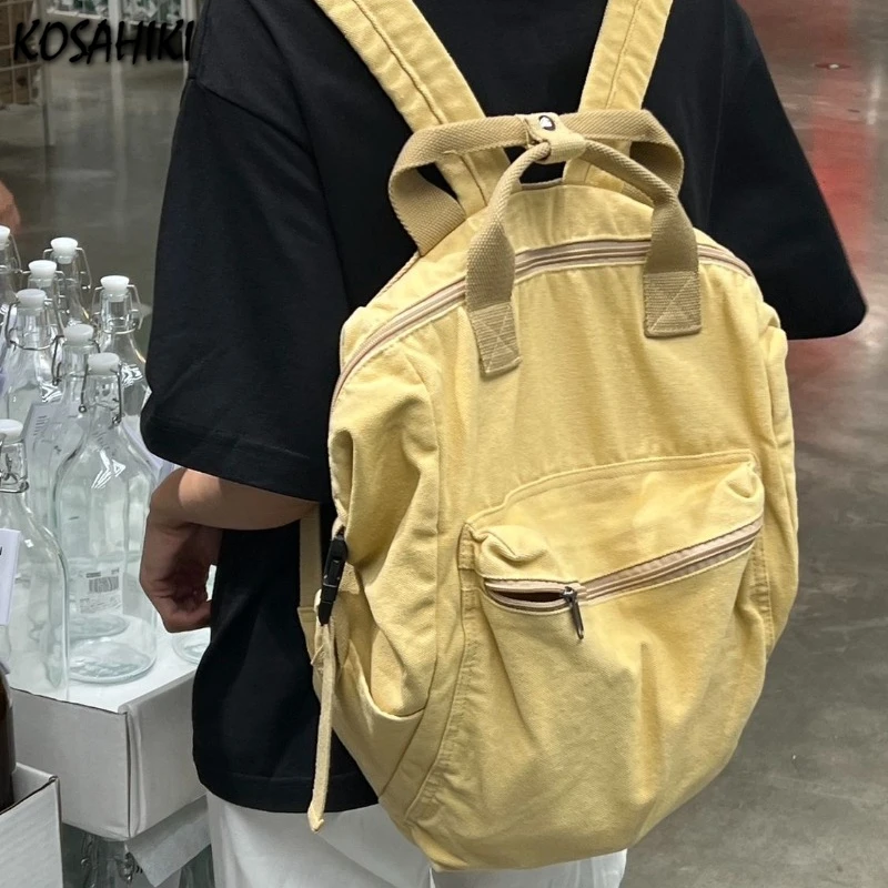 Japanese-Ins-Students-Solid-Rucksacks-Simple-All-Match-Women-High ...