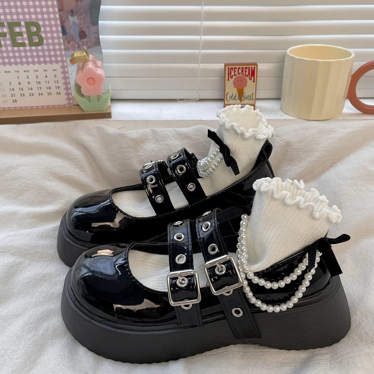 Lolita Shoes Punk Platform Shoes Gothic Pumps Y2k Spice Girls Mary ...