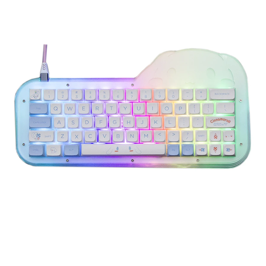 60% Keyboard Cute Dog RGB Backlight Keypad 64 Key VIA Programmable ...