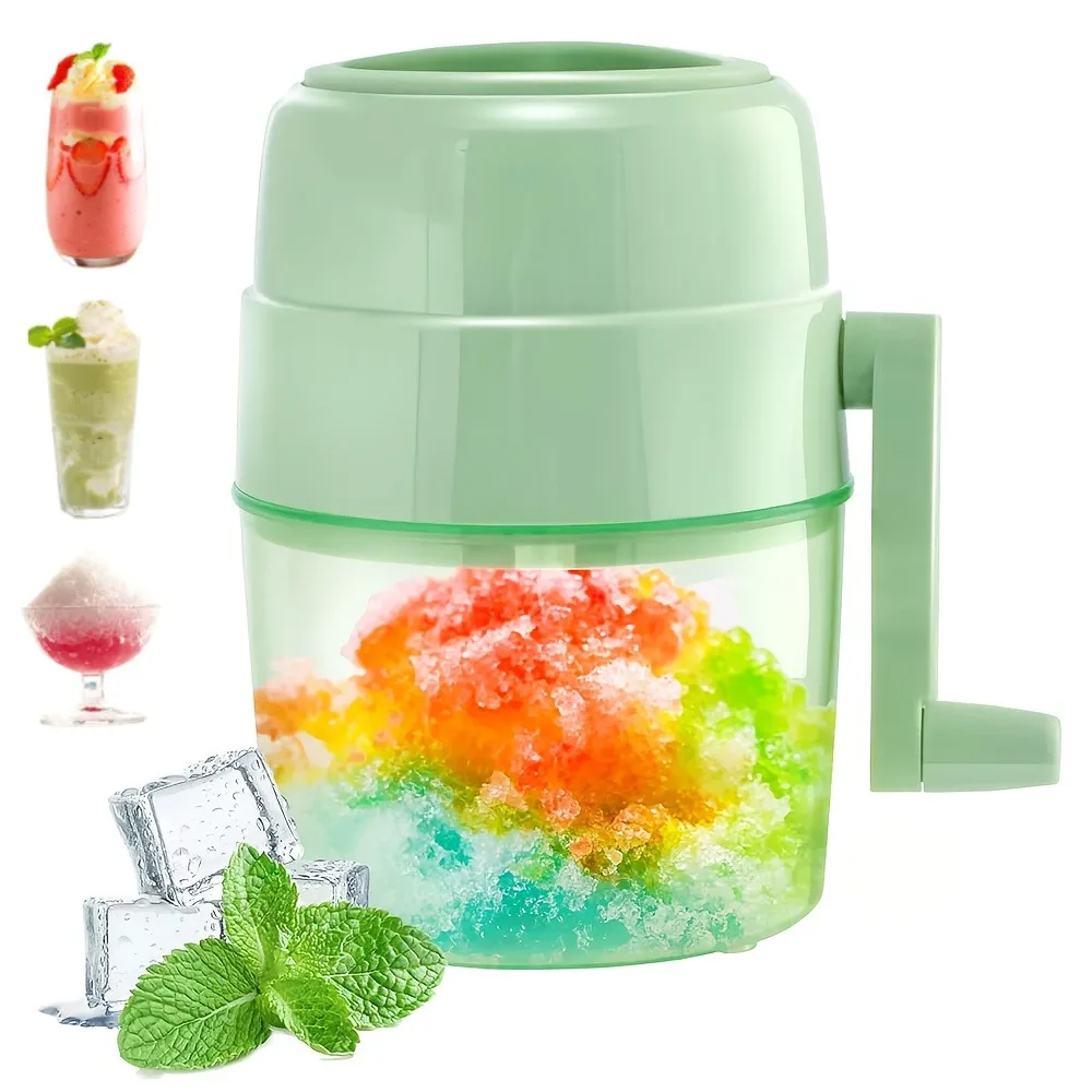 1pcs Portable Manual Ice Shaver Machine Hand-Cranked Snow Cone Maker ...