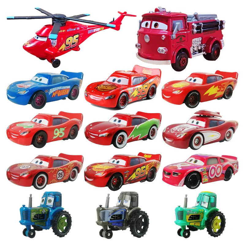 Disney Pixar Cars 3 2 Track Racing Fire Truck Lightning McQueen Jackson ...