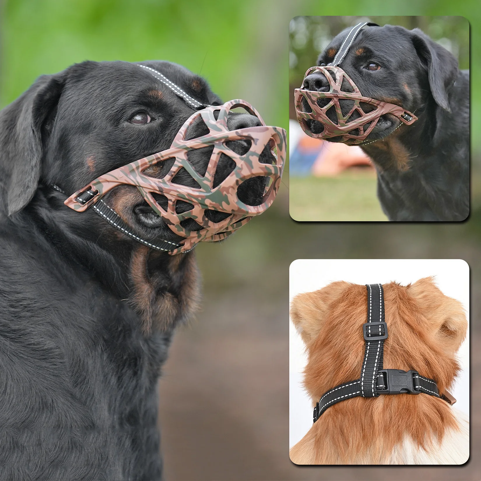 4 Tamanhos Pet Boca Máscara para Cães Anti Mordida Mastigação ...