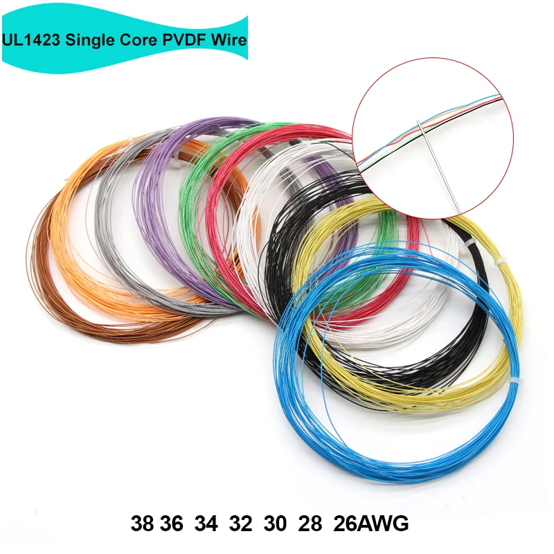 5-500M-UL1423-PTFE-Wire-38-26AWG-High-Temperature-Wire-Line-Single-Core ...