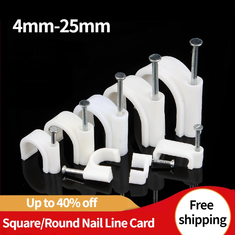 Cable Wire Clips Fastener Nail | Plastic Cable Clamp Nail - 100pcs Line ...