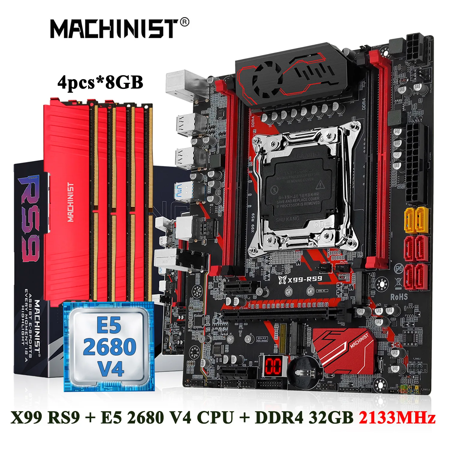 MACHINIST-Conjunto-de-placa-base-X99-LGA-2011-3-Xeon-E5-2680-V4-CPU ...