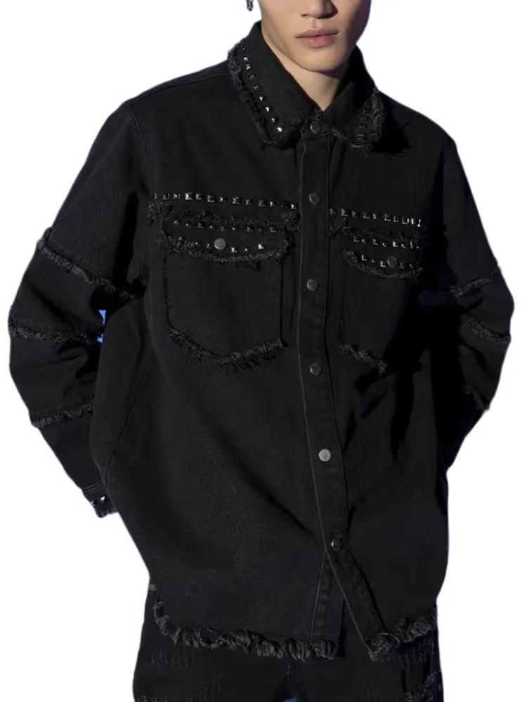Chaqueta-vaquera-con-remaches-Punk-de-Metal-para-hombre-y-mujer-abrigo ...
