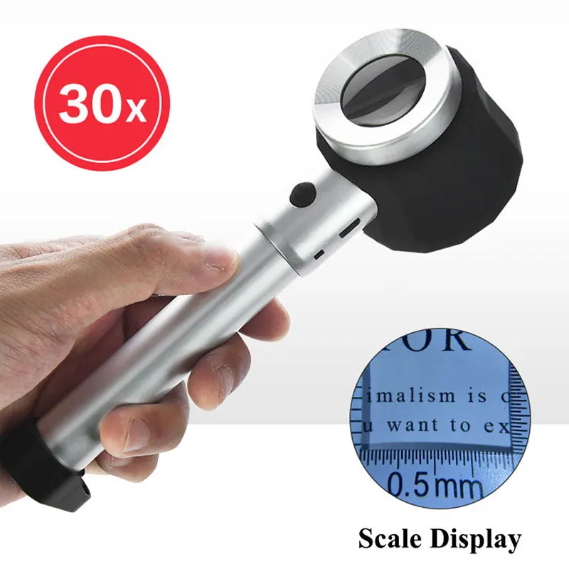 30X-Jewelry-Magnifying-Glass-Handheld-Illuminated-Magnifier-with-LED-Light-Clear-Measure-Scale ...