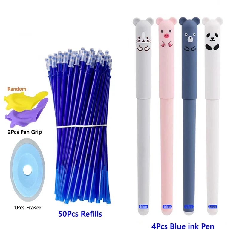 37/57Pcs/set 0.5mm Erasable Gel Pens Animals Panda Erasable Pen Refills ...