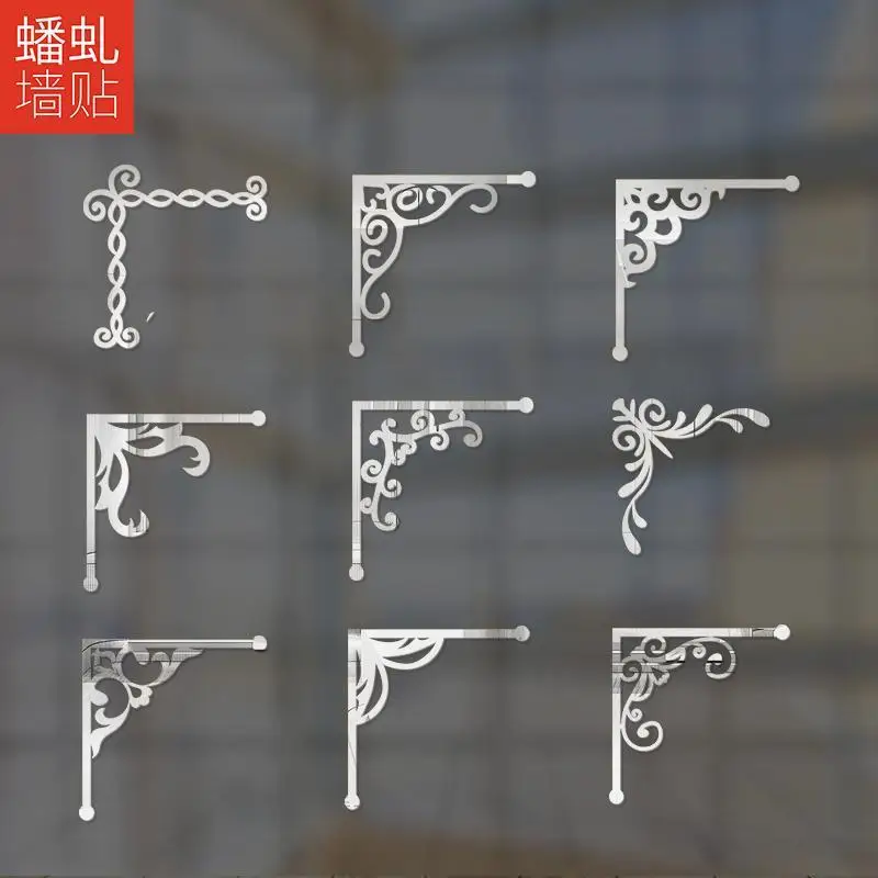 European-Style Lace Diagonal Self-Adhesive Mirror Acrylic Stereo Mirror ...