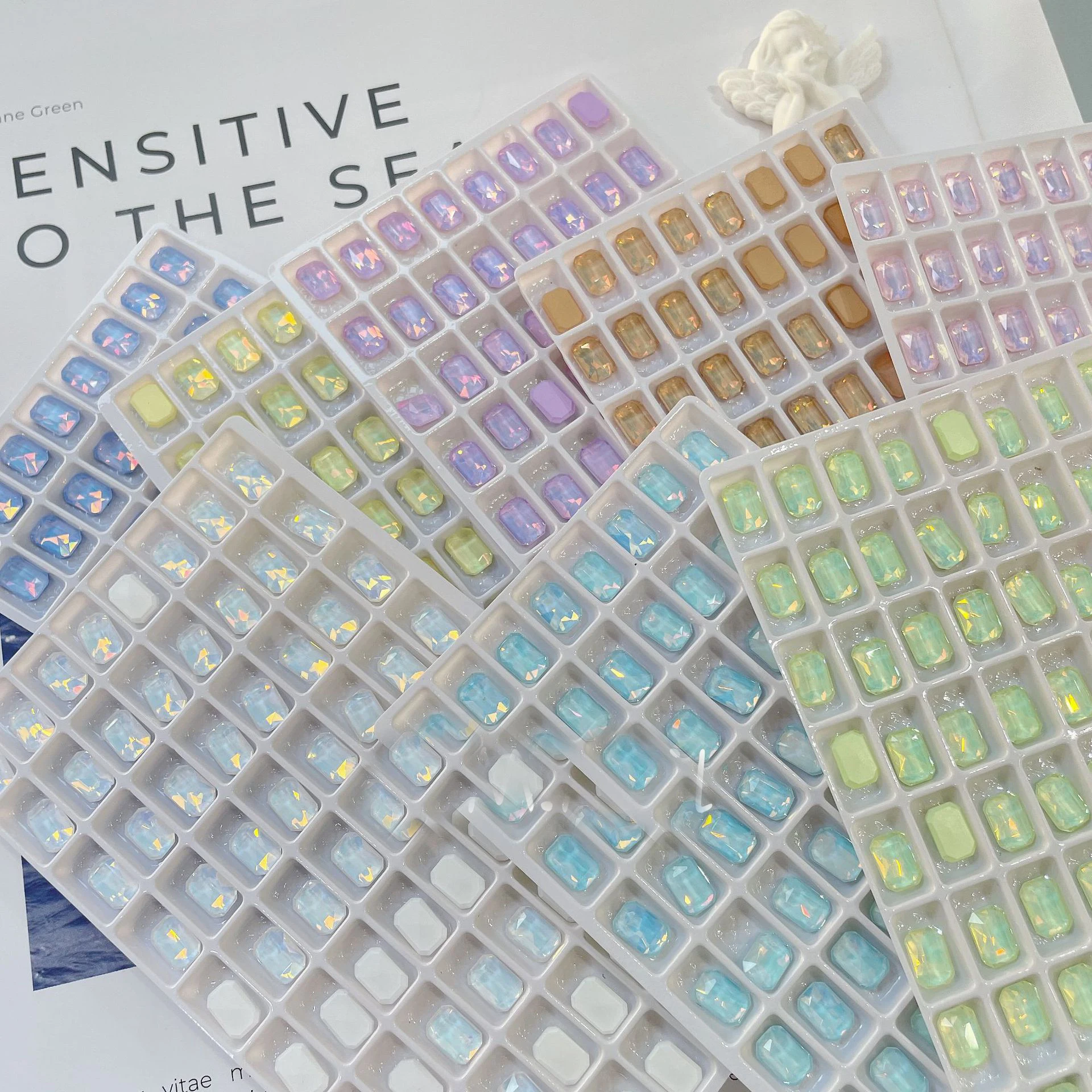 5-5-8mm-Aurora-Square-Rhinestones-Flatback-Nail-Charms-3D-Crystal ...
