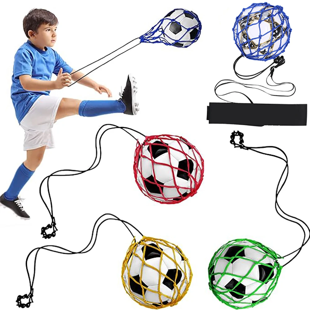 Soccer Ball Kick Trainer Solo Handle Throw Adjustable Locked Net ...