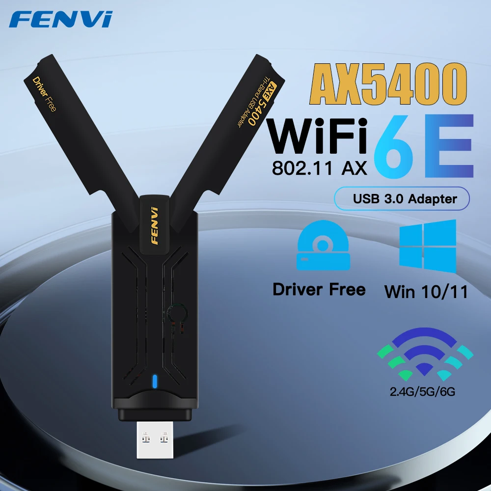 FENVI-AX5400-WiFi-6E-USB-Adapter-Tri-Band-2-4G-5G-6GHz-Wireless-Network ...