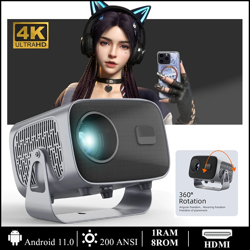 A10-Portable-4K-Projector-Android-11-3D-Home-Theater-Projector-Dual ...