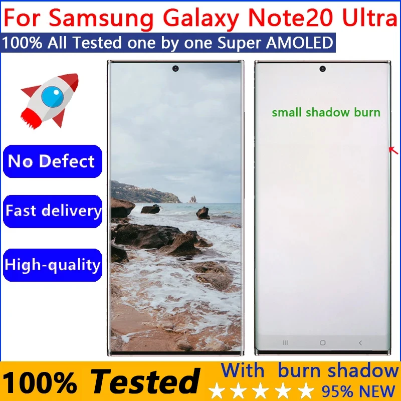 Burn shadow Display For Samsung Galaxy Note 20 Ultra Display With Frame ...