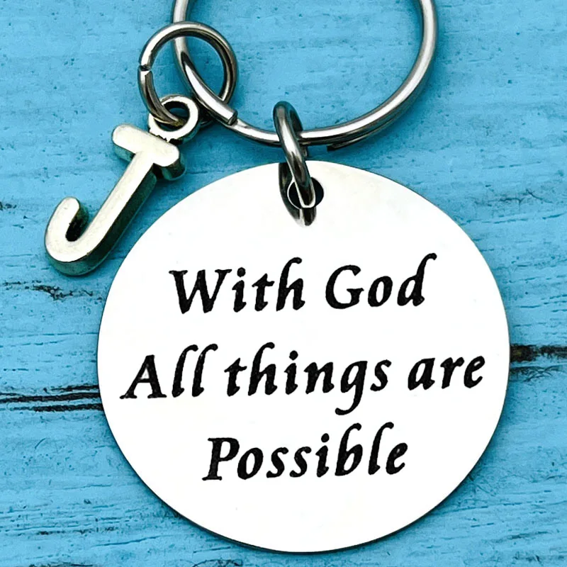 Motivational Keychain, with God All Things Are Possible, Perfectly ...