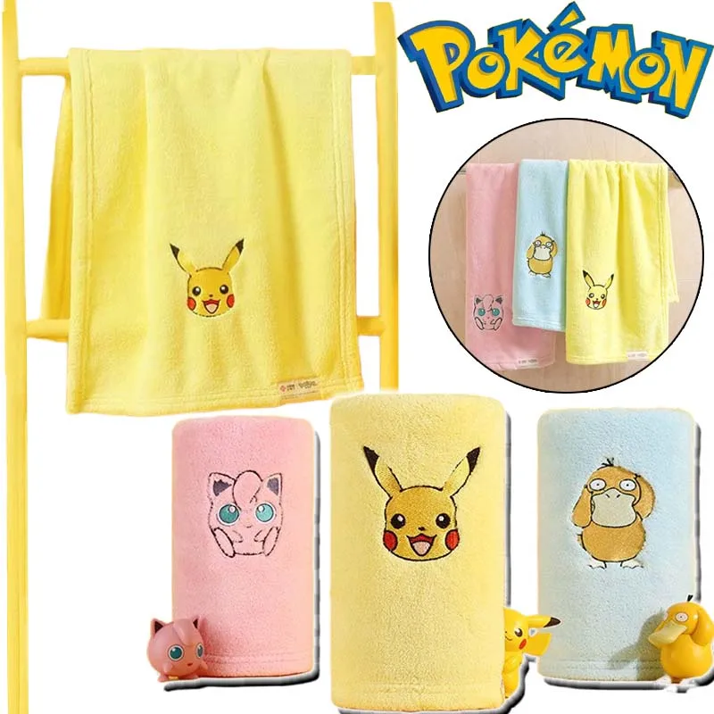 Toalla-de-algod-n-de-Pokemon-Pikachu-toalla-facial-de-ba-o-de-dibujos ...