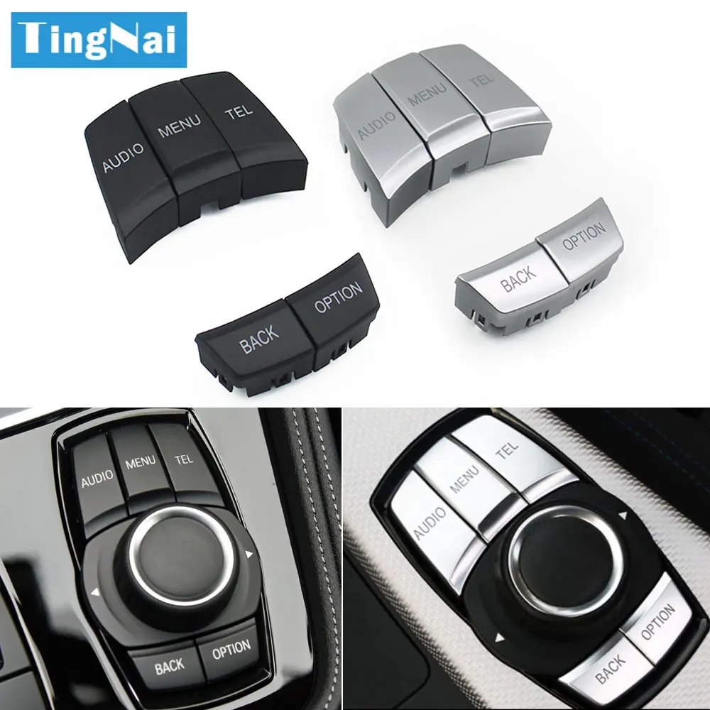 5PCS-Car-Central-Console-Armrest-CIC-IDrive-Multimedia-Control-Buttons ...