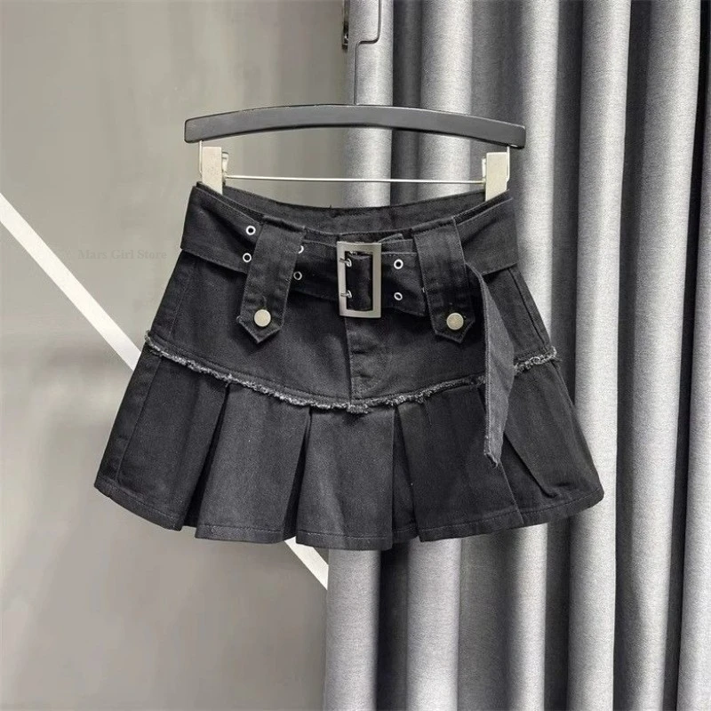 Y2k-ropa de calle Retro para mujer, falda vaquera Sexy Punk de corte en ...