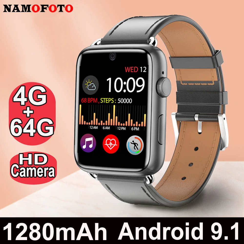 남성용 GPS 스마트 워치, 와이파이 핫스팟, 4G LTE SIM 카드, 5MP HD 카메라, 스포츠 HR 트래커, 안드로이드 ...