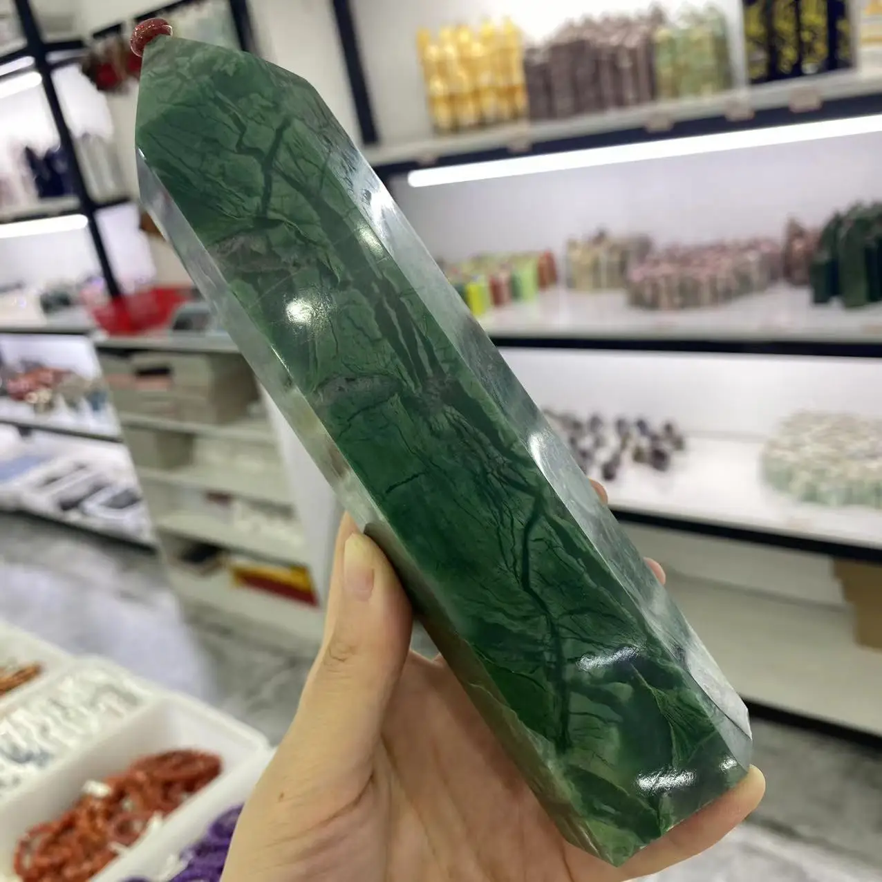 Torre-de-Jade-Natural-para-Decora-o-Sala-de-Cura-Reiki-M-veis-de-Escrit ...